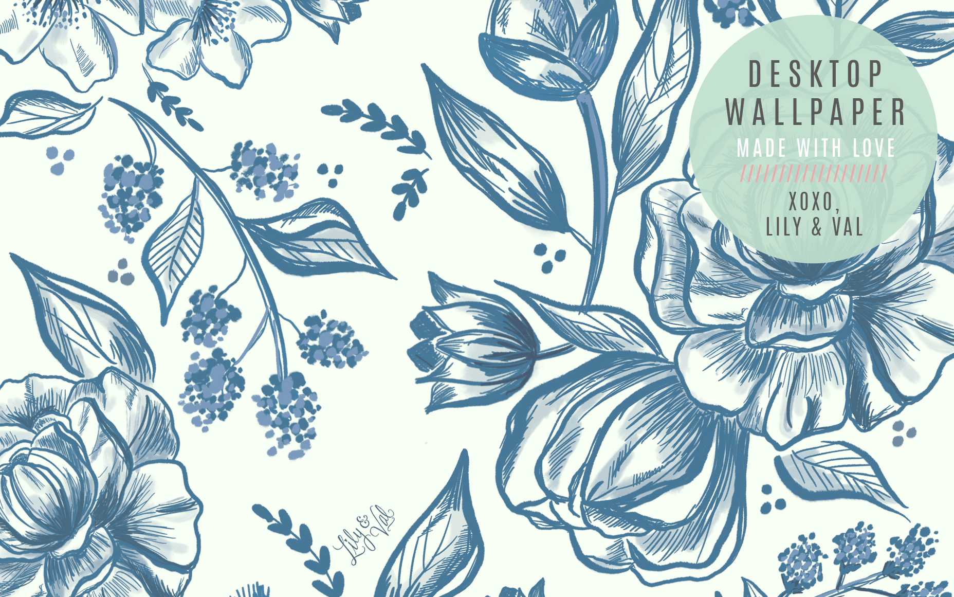 Blue Floral Computer Wallpapers on WallpaperDog