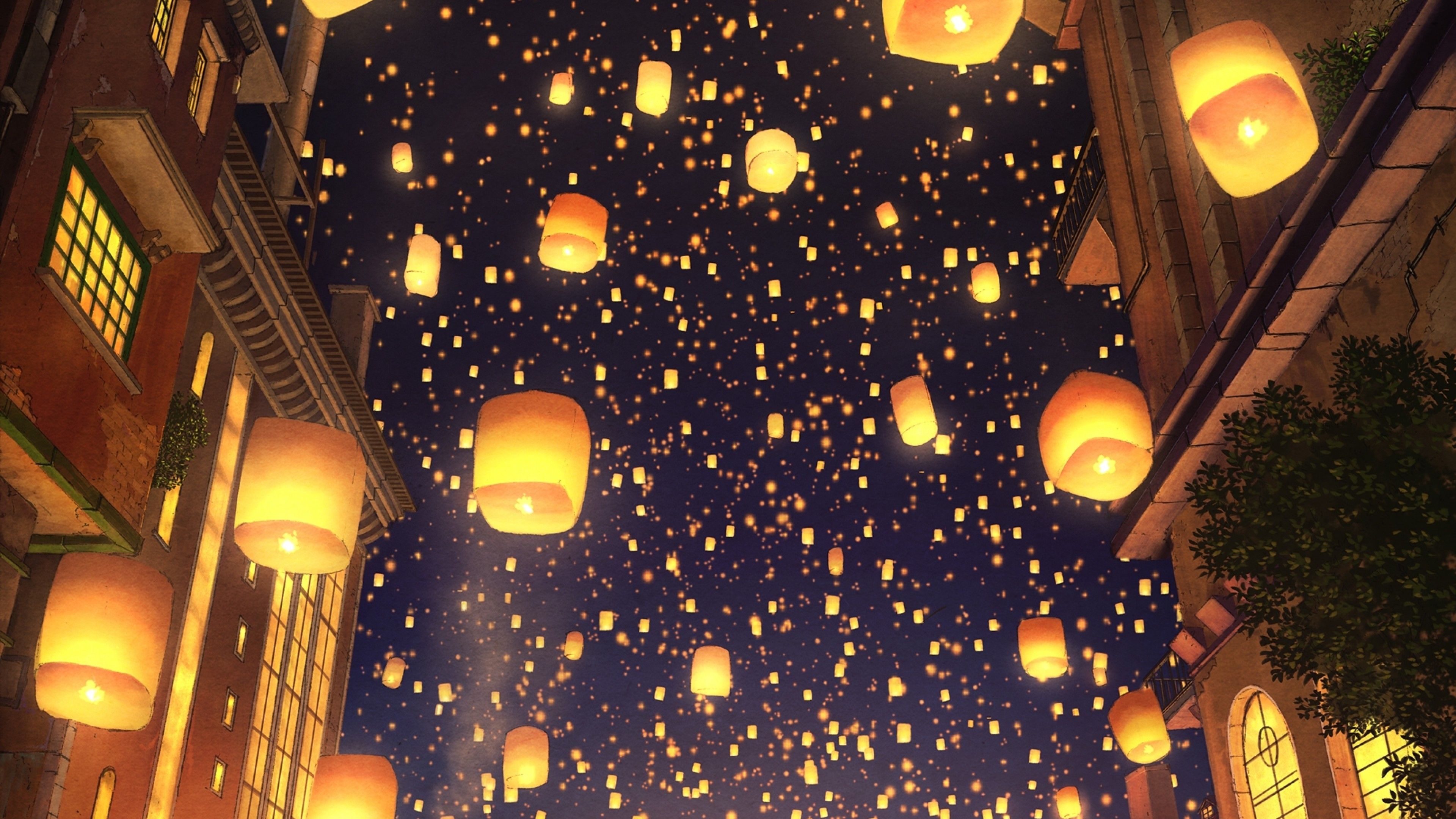 Floating Lantern Desktop Background